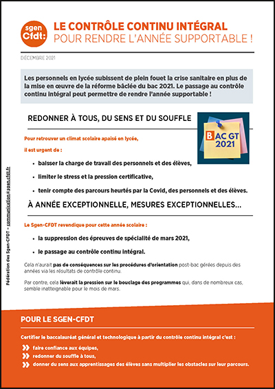 Un contrôle continu intégral pour rendre l'année de bac général et ...