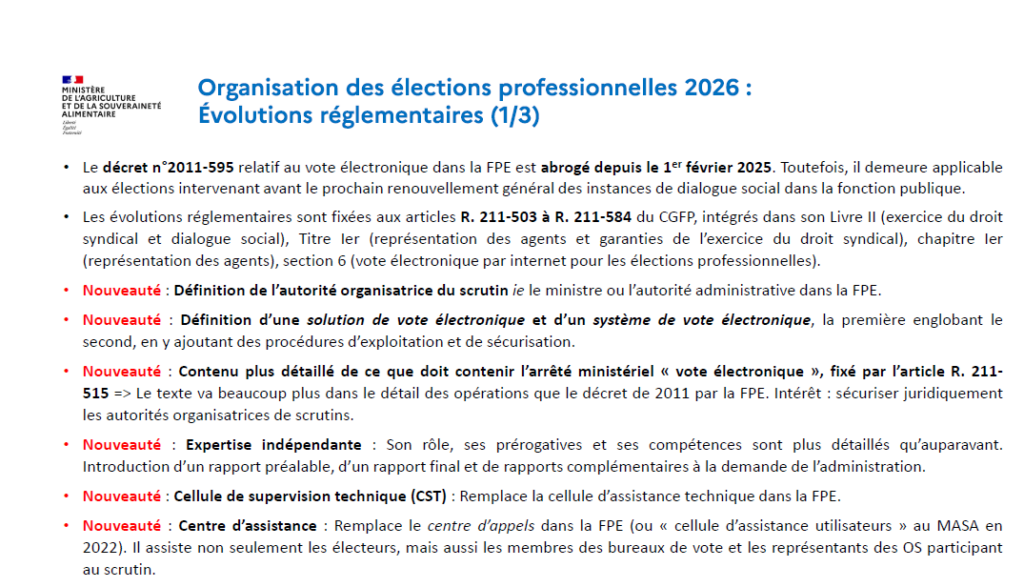 Elections professionnelles 2026 : la représentation au MASA ...
