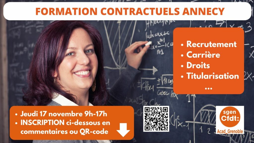 [2D] Contractuels: formation syndicale pour vous - SGEN-CFDT Éducation Publique Académie de Grenoble