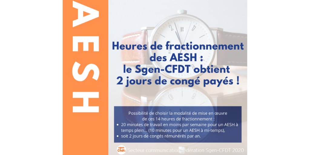 AESH fractionnement - SGEN-CFDT Aquitaine