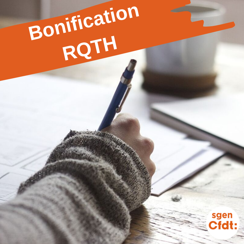 INTRA 1D - Demande de majoration exceptionnelle au titre du handicap (RQTH). - SGEN-CFDT Aquitaine