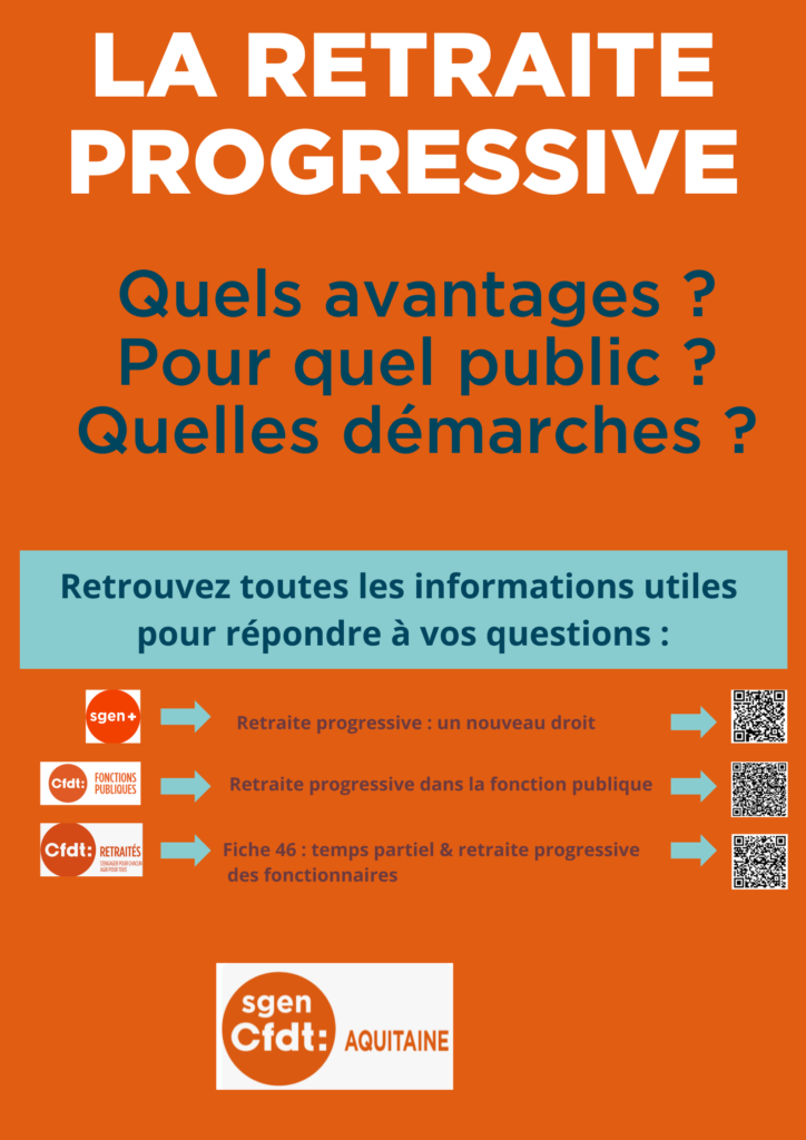 retraite progressive : affiche - SGEN-CFDT Aquitaine