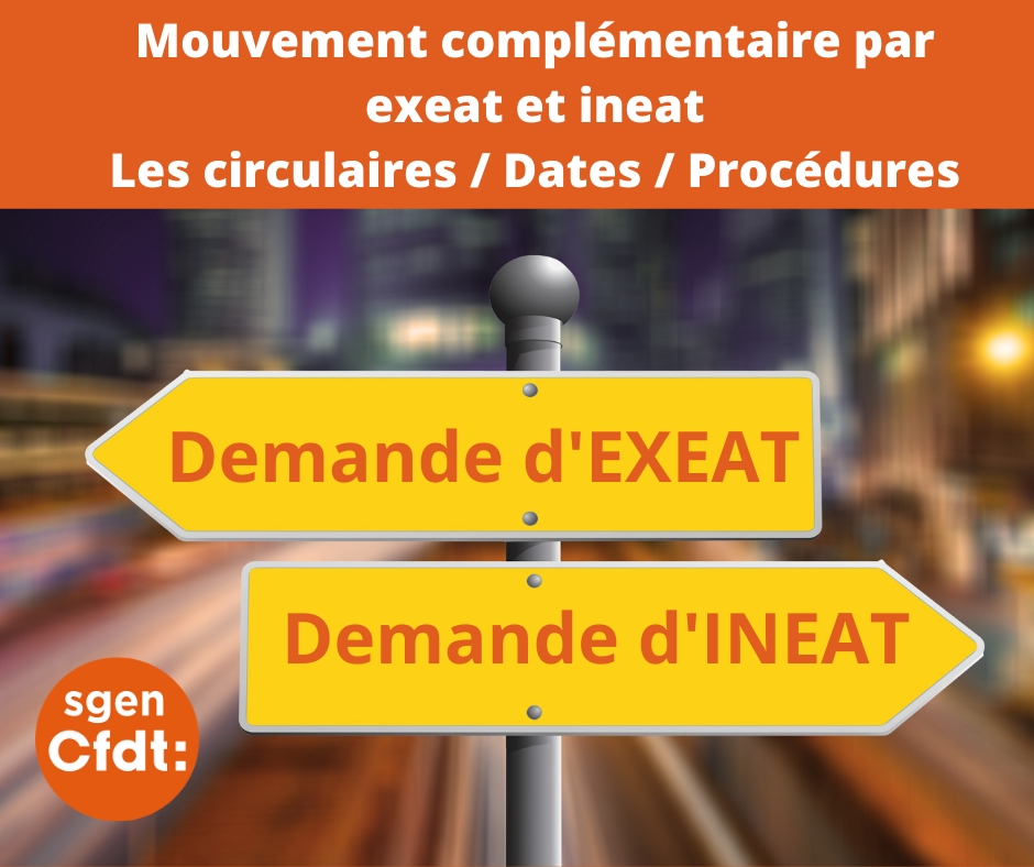 [1D] Changer de département : exeat ineat Sgen CFDT