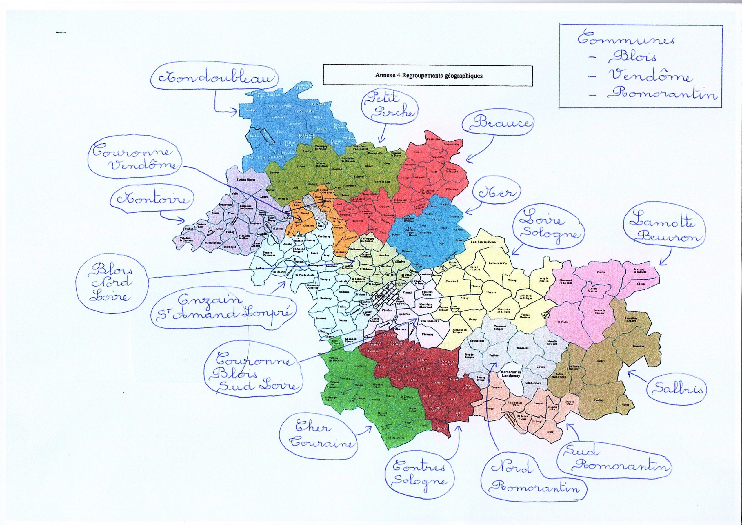 Carte des zones géographiques annotée - SGEN-CFDT Académie Orléans-Tours