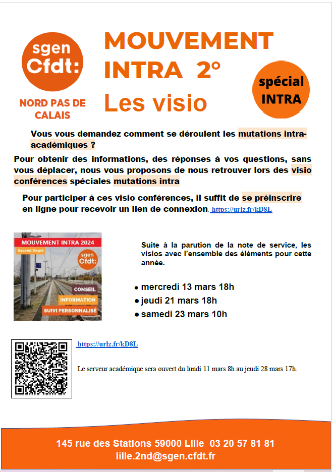 affiche visi 2° - SGEN-CFDT Éducation Formation Recherche Publiques Nord-Pas-de-Calais