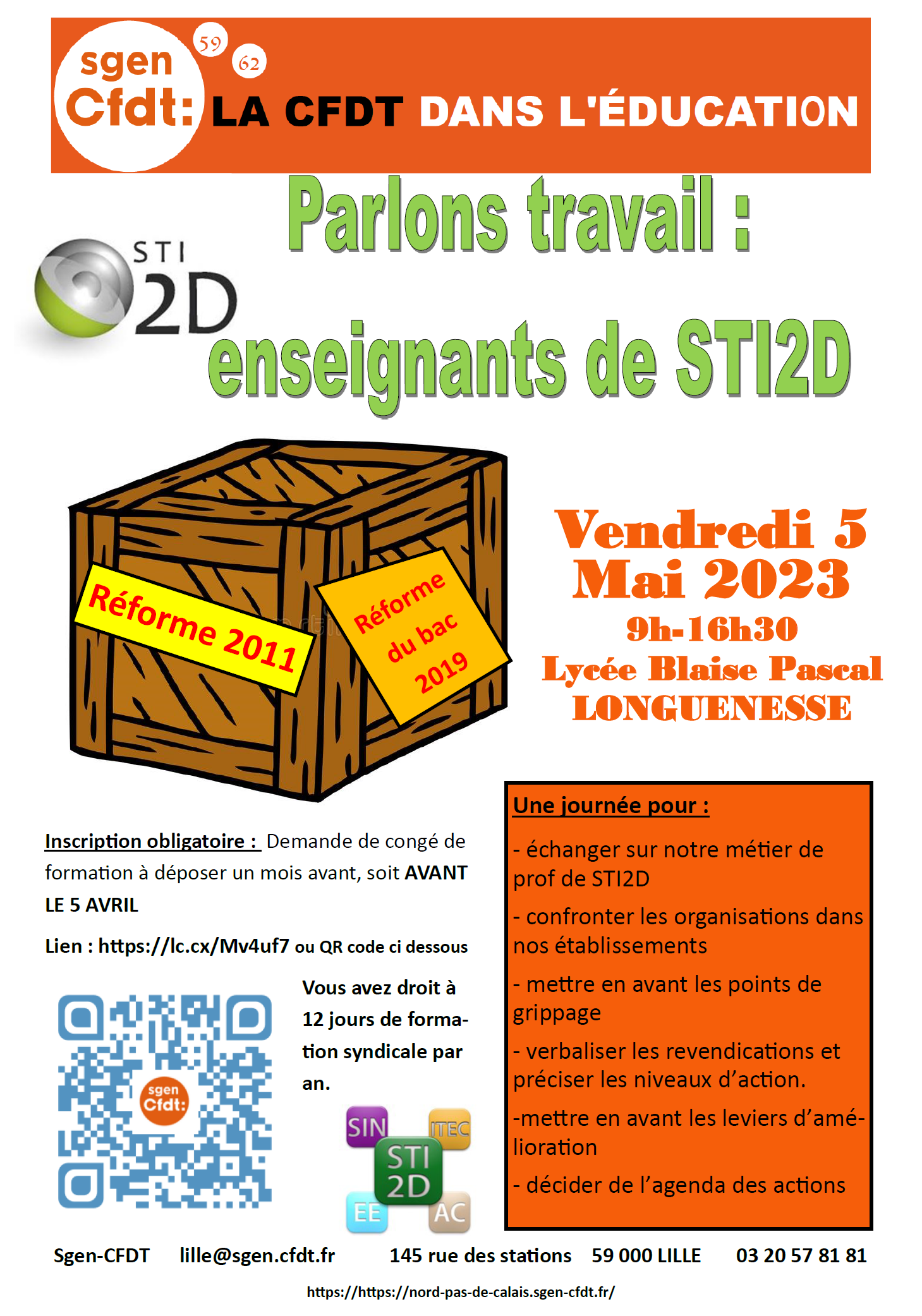 affiche - SGEN-CFDT Nord-Pas-de-Calais