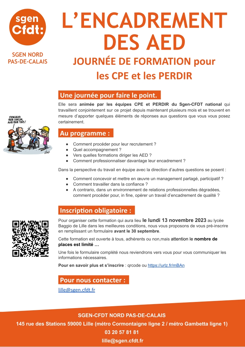 affiche encadrement aed validation - SGEN-CFDT Nord-Pas-de-Calais