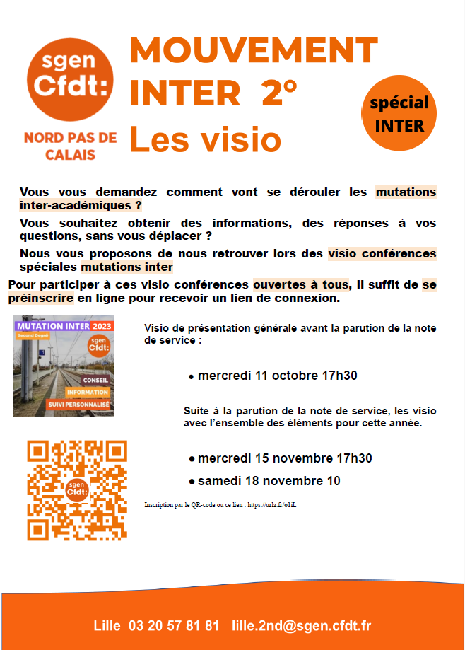 affiche visio - SGEN-CFDT Nord-Pas-de-Calais