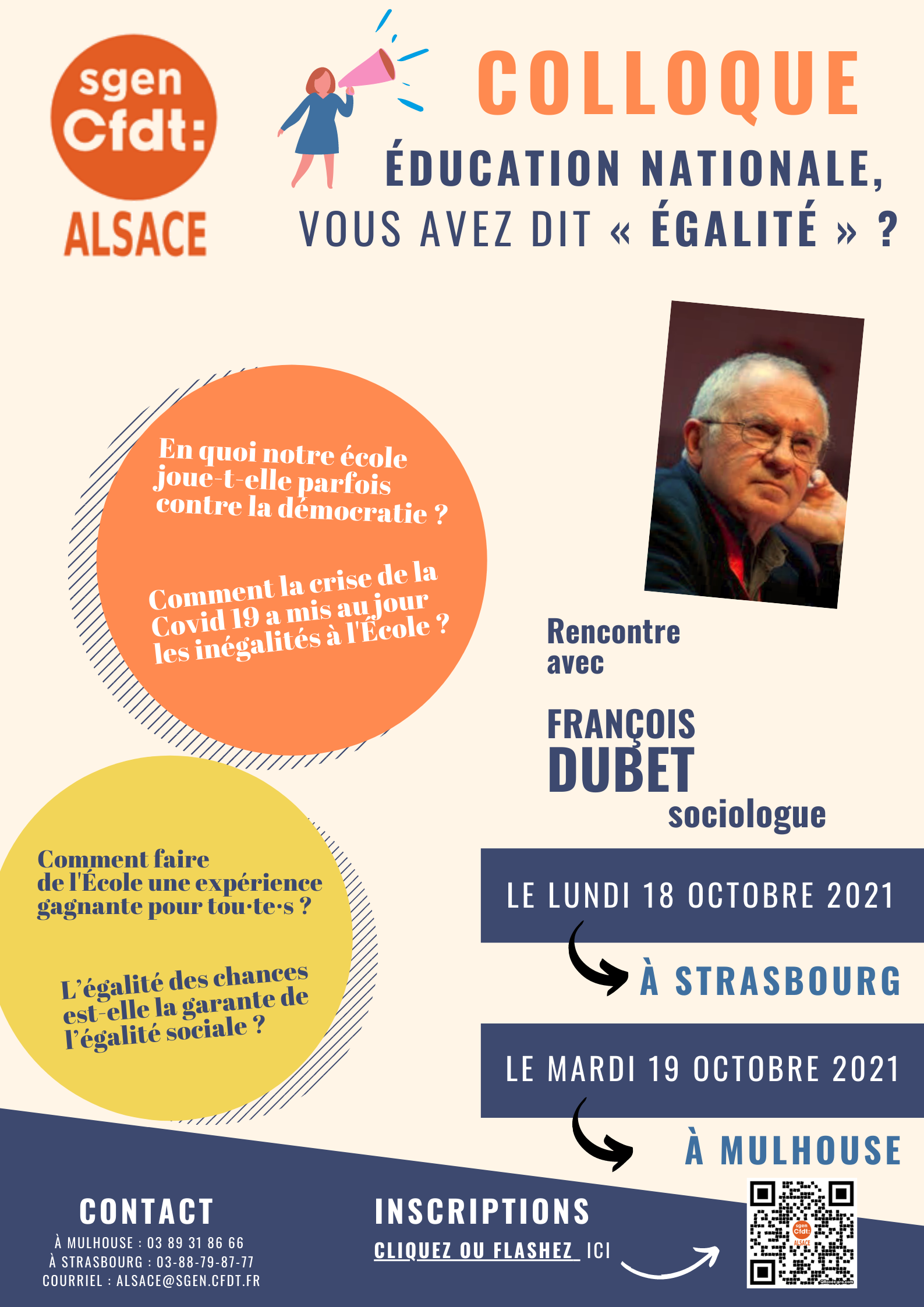 Affiche-Colloque-Dubet - SGEN-CFDT Alsace