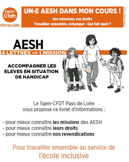 Livrets d'informations : missions et droits des AESH - SGEN-CFDT Pays de Loire