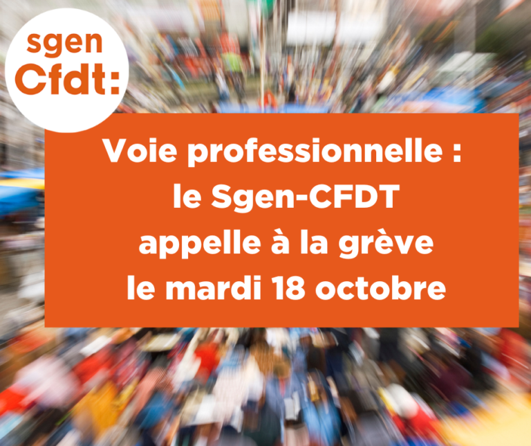 Voie professionnelle : le Sgen-CFDT appelle à la grève le mardi 18 octobre - SGEN-CFDT Pays de Loire