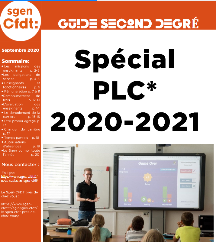 couverture guide plc 2020 2021 - SGEN-CFDT Éducation Formation ...