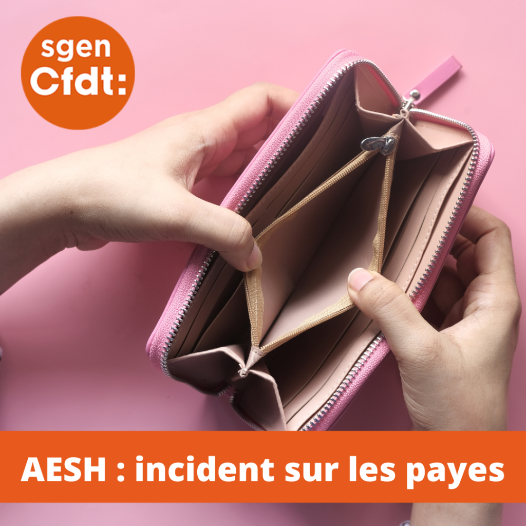 AESH incident sur les payes - SGEN-CFDT Éducation Formation Recherche Publiques Bretagne