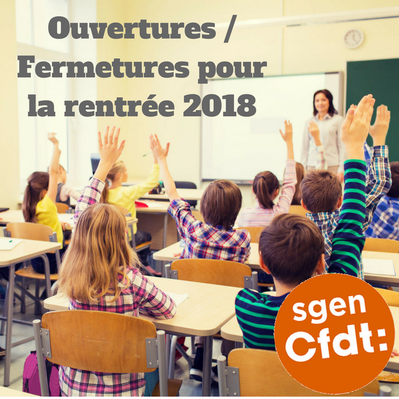 Mesures de carte scolaire - rentrée 2018 - SGEN-CFDT Académie de Paris