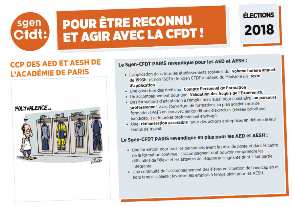 AED AESH - SGEN-CFDT Académie de Paris