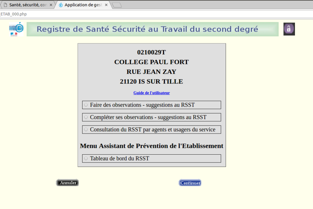 Le registre santé et sécurité au travail (RSST) - SGEN-CFDT Éducation Formation Recherche ...